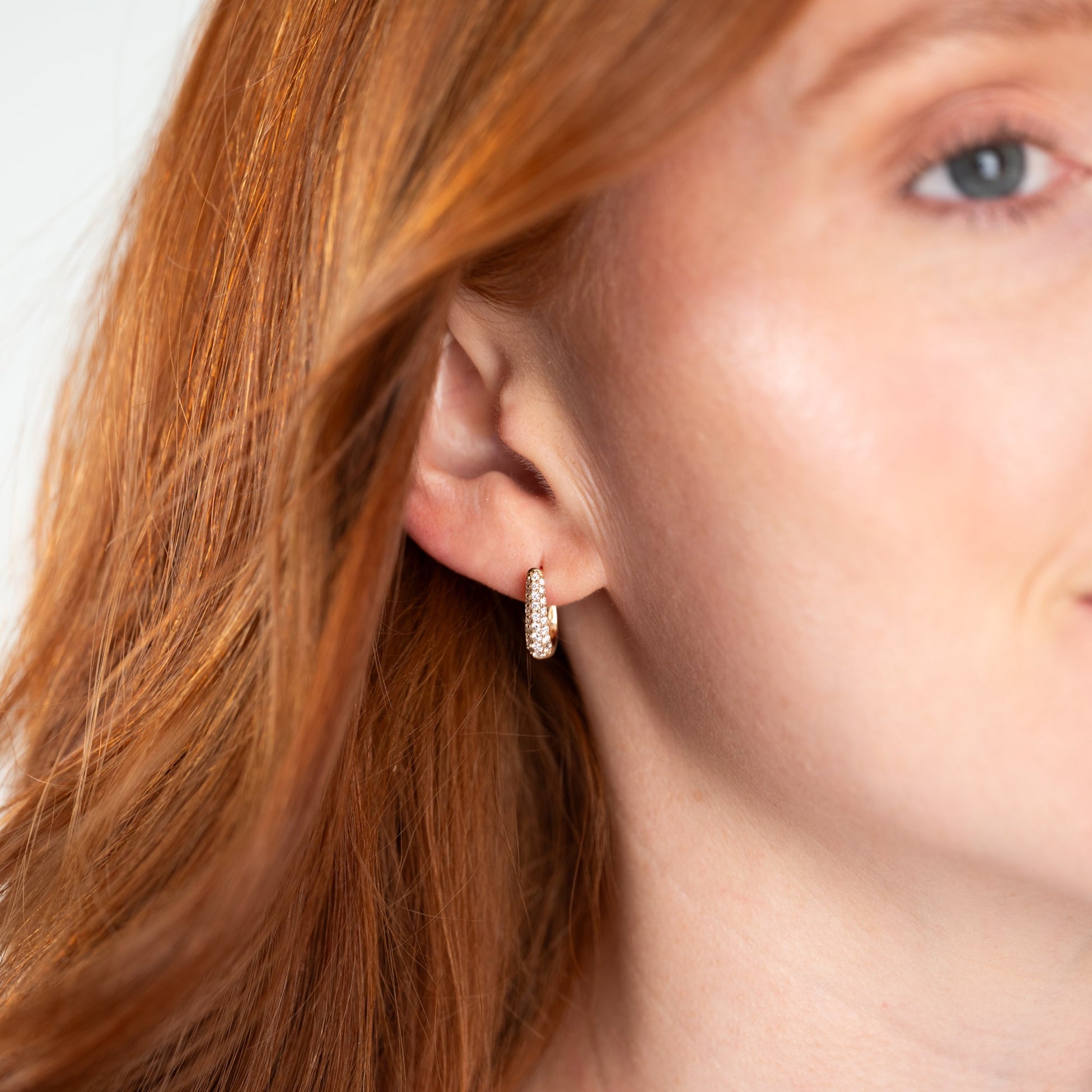 The Pavé Diamond Hoops – Yearly Co.